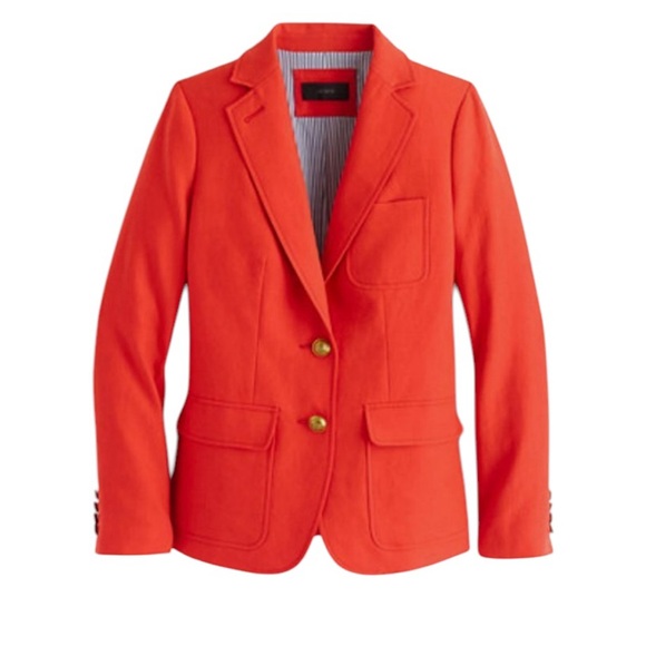 J. Crew | Jackets & Coats | J Crew New Rhodes Linen Blazer Red Orange | Poshmark